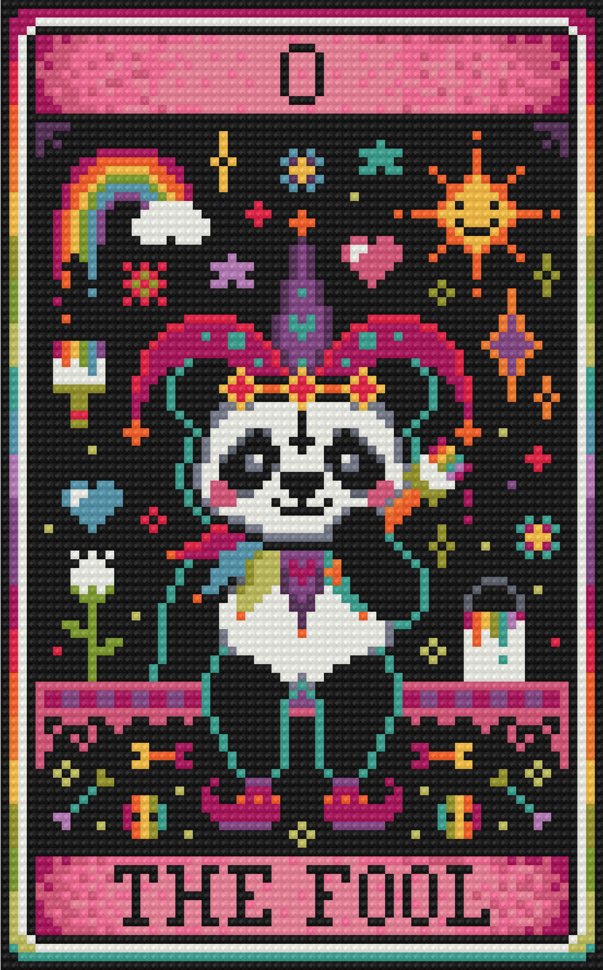 The Fool 0 | Pixel Charted | Ready to Ship – Jaded Gem Shop