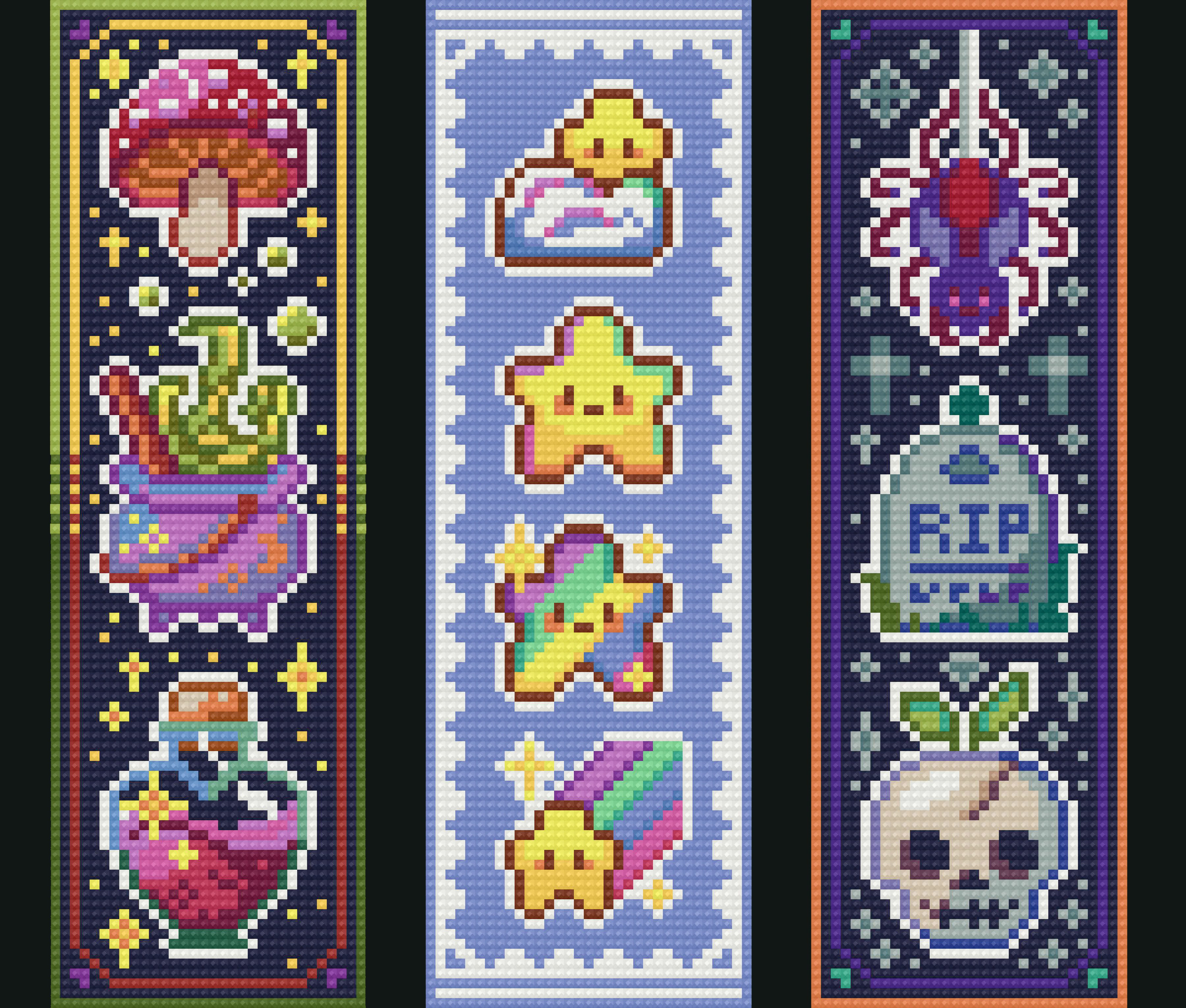 Bookmark Trio | Minis | Pixel Charted – Jaded Gem Shop