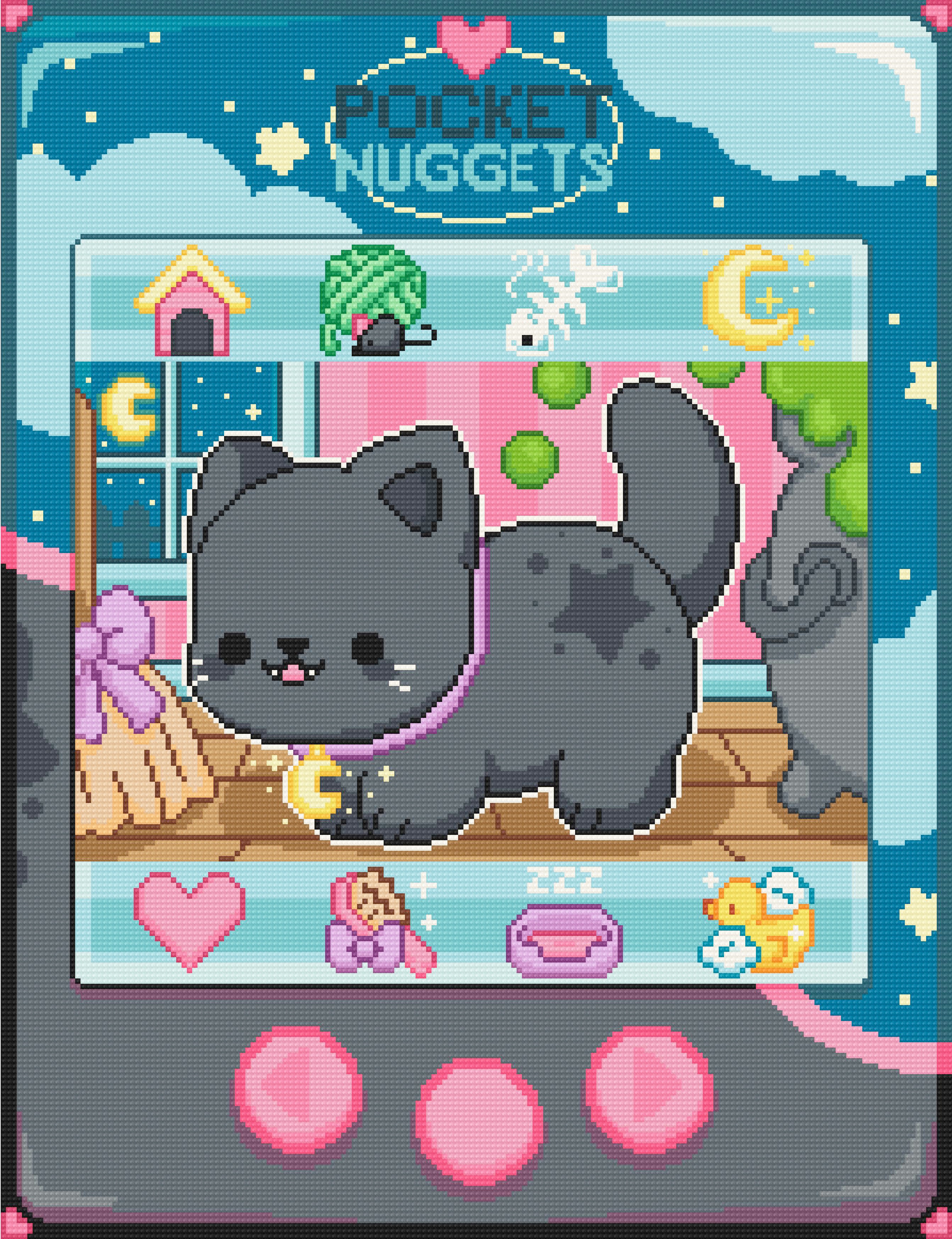 Magic Cat Pocket Nugget | Pixel Charted | Ready To Ship – Jaded Gem Shop