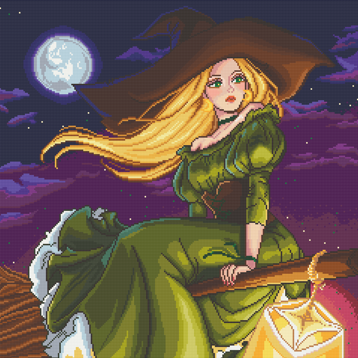 Moonlight Ride | Pixel Charted | Ready To Ship – Jaded Gem Shop