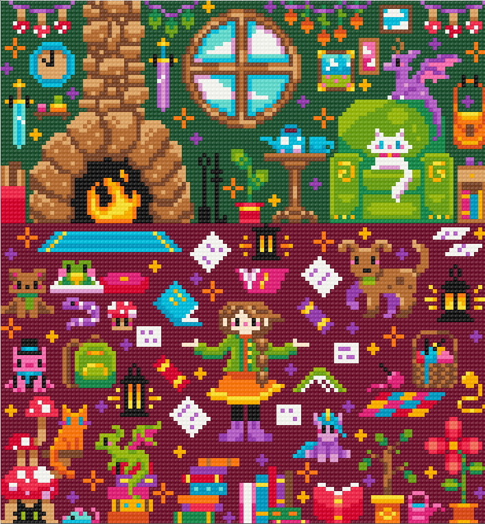 Book Magic | Pixel Charted – Jaded Gem Shop