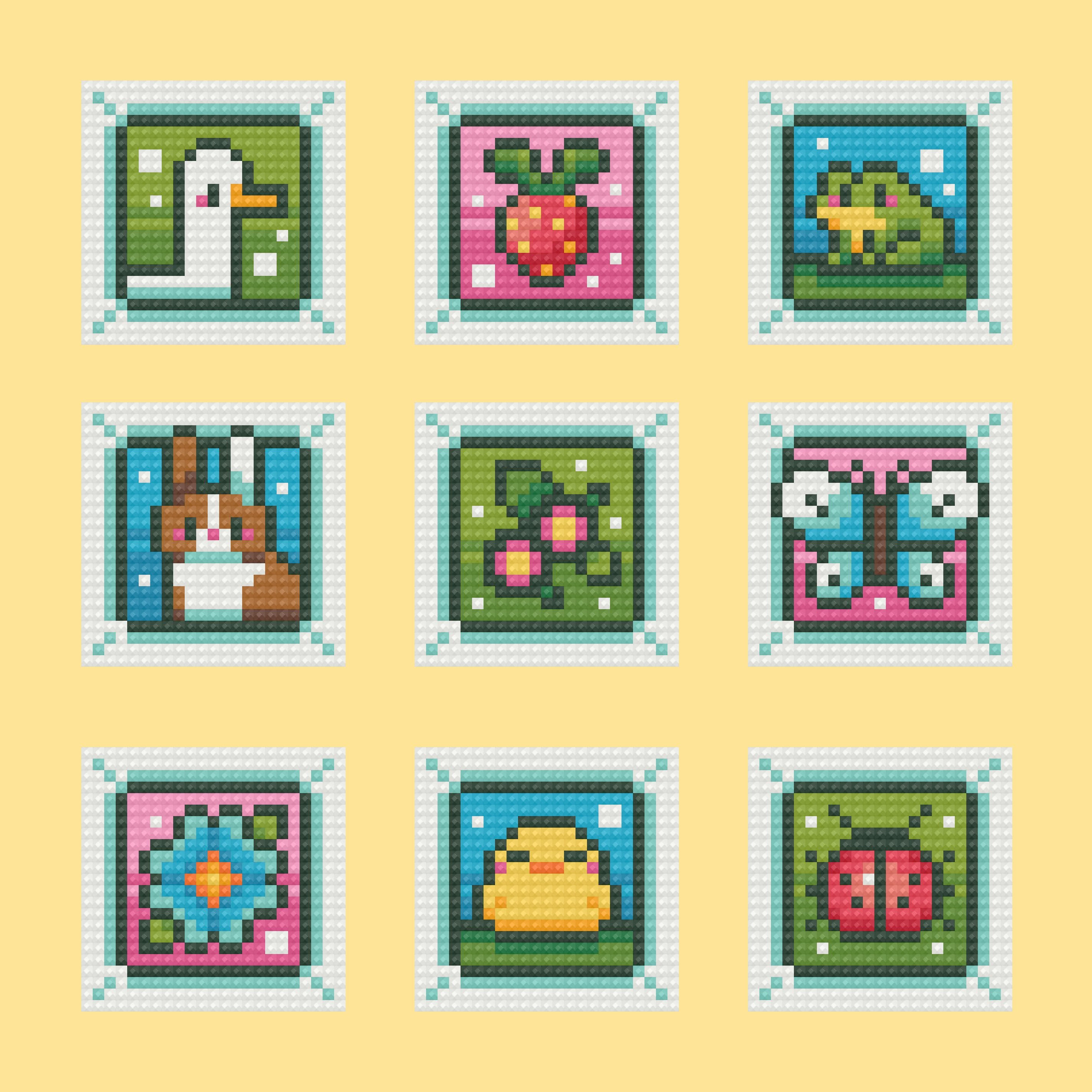 Spring | Minis | Pixel Charted | Ready To Ship – Jaded Gem Shop