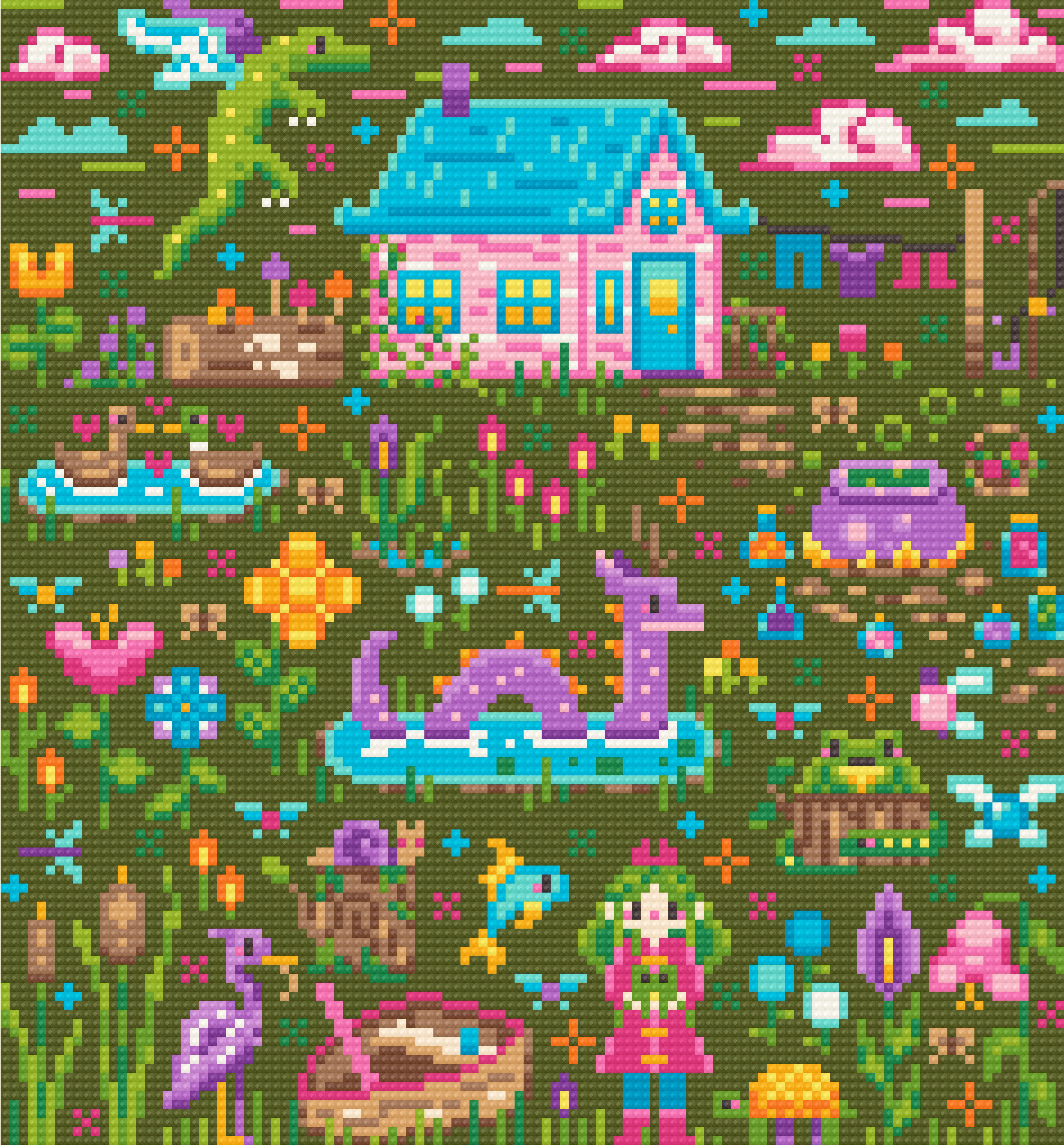 Swamp Magic | Pixel Charted | Ready To Ship – Jaded Gem Shop