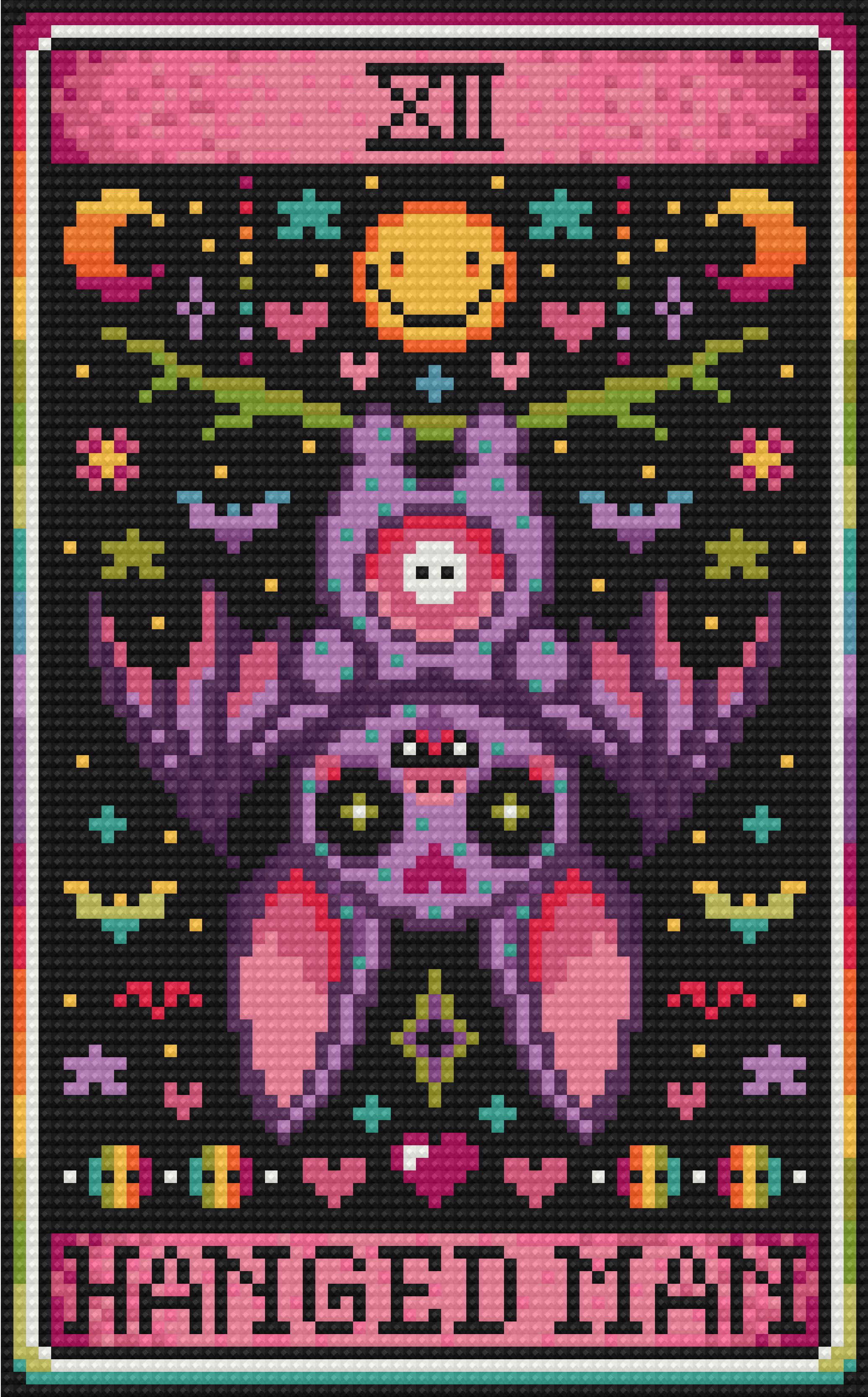 Hanged Man XII | Pixel Charted | Ready To Ship – Jaded Gem Shop