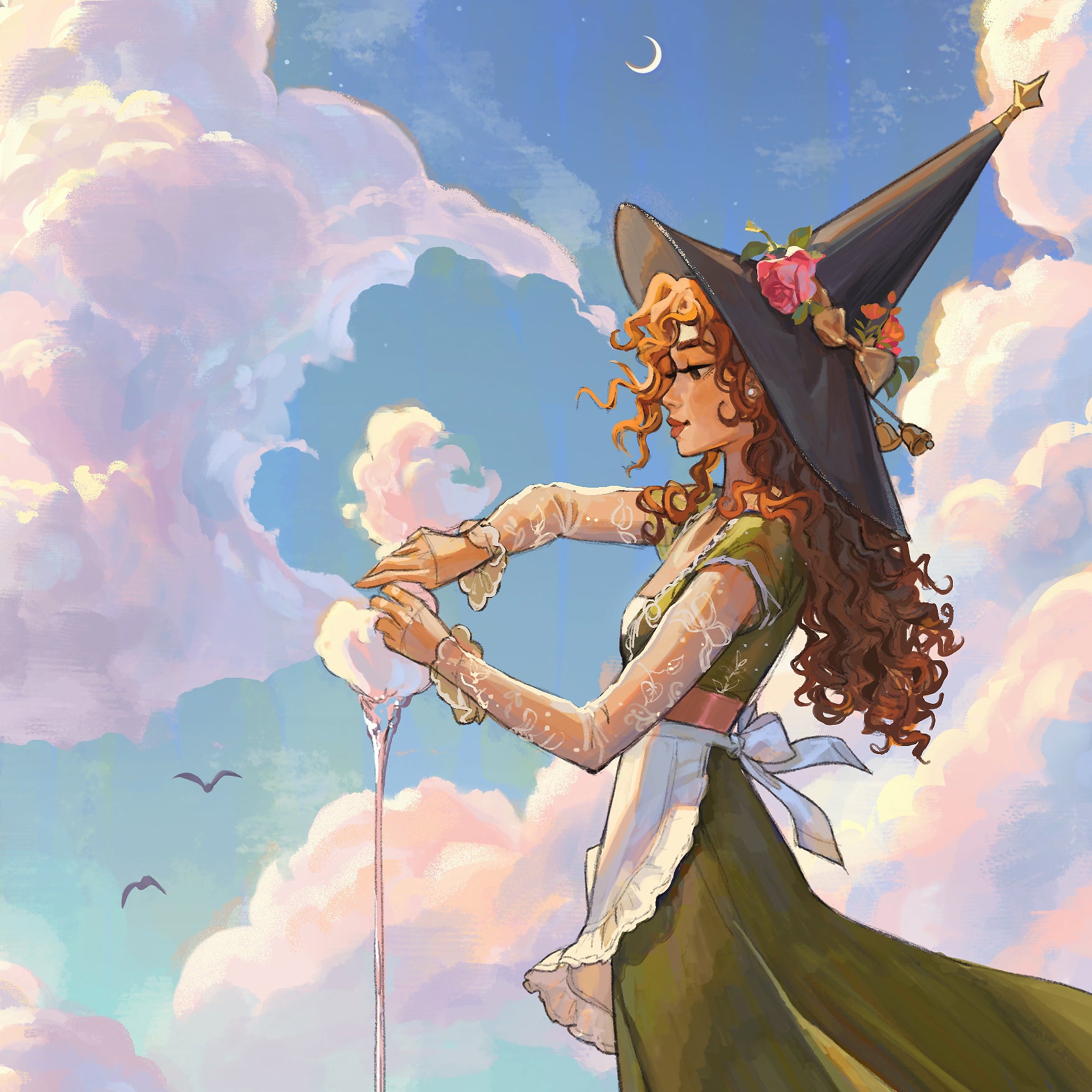 "Cloud Witch" Artist: Toshia San | JadedGemShop Diamond Painting Kit ...