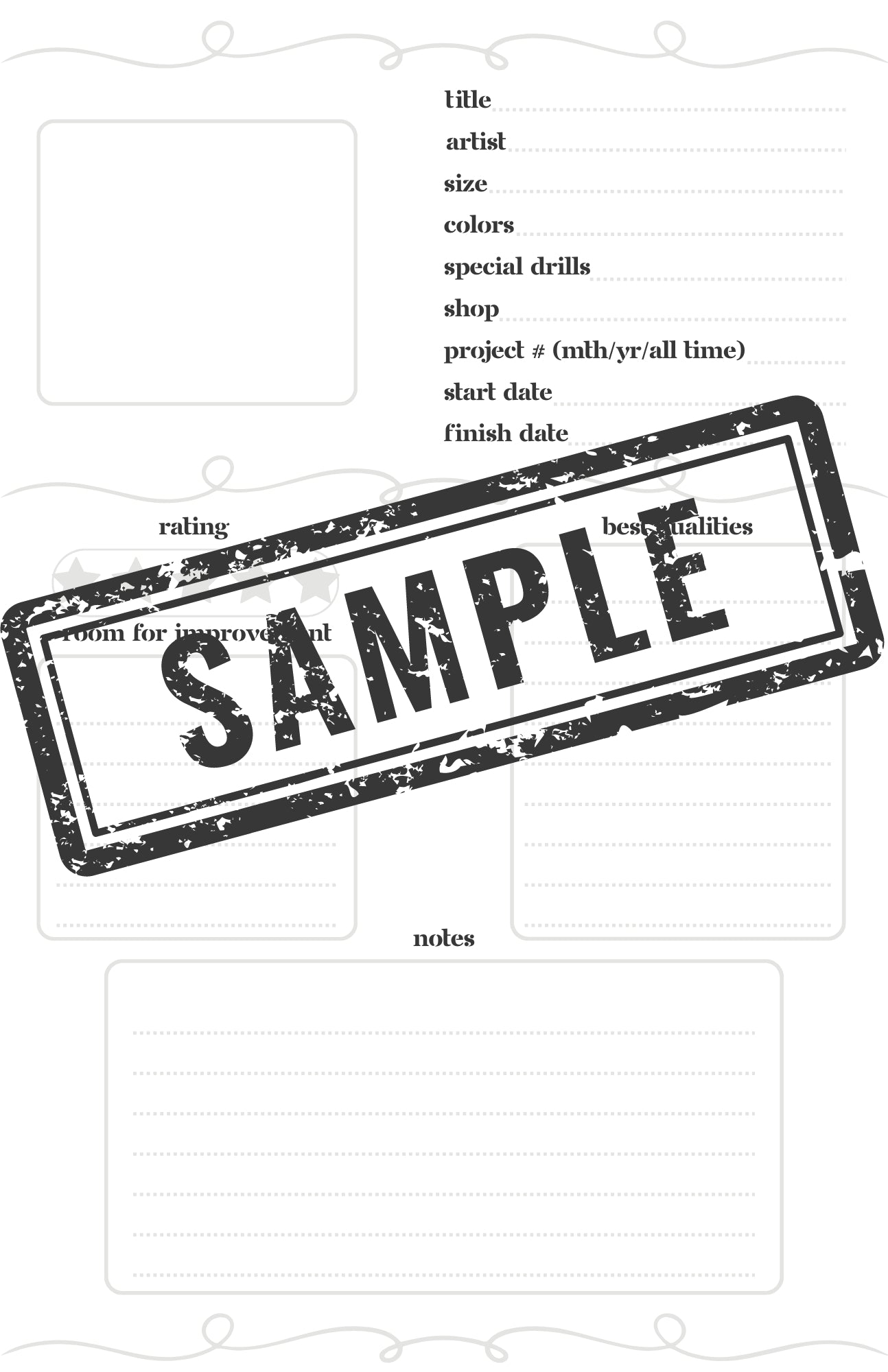 Diamond Painting Logbook – Jaded Gem Shop